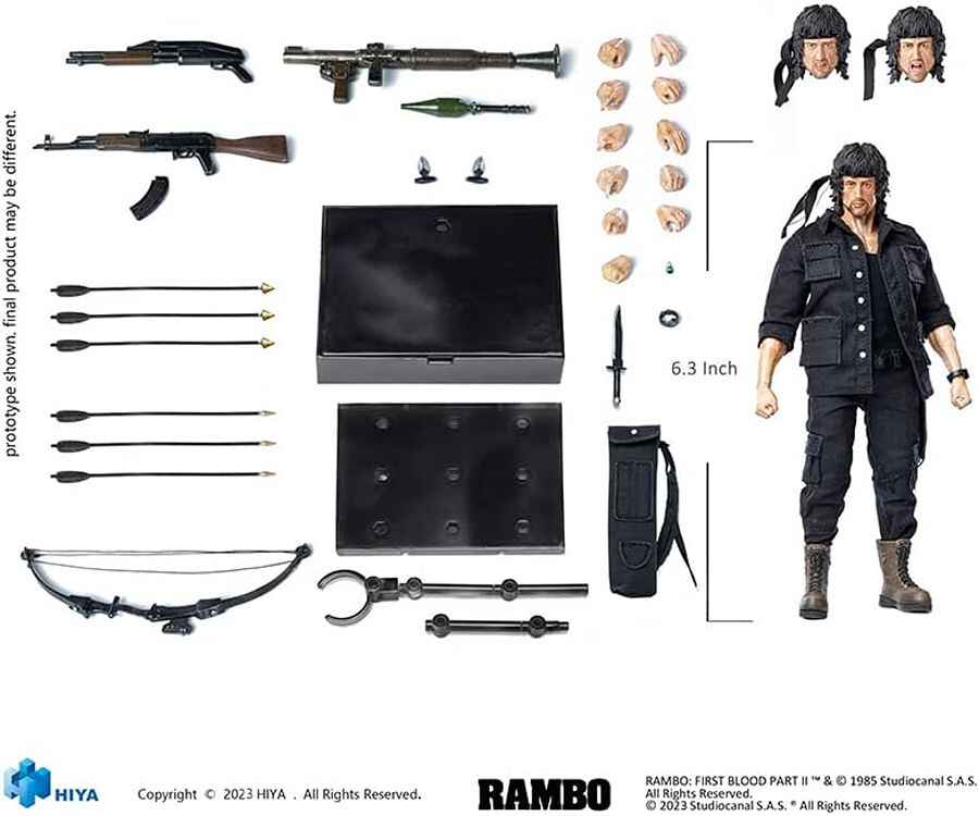 Rambo First Blood Part 2 Exquisite Super Series Rambo 1/12 Scale 6.3 I ...